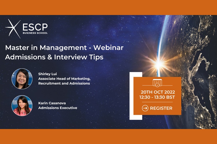 Master in Management | How to Apply Webinar: Admissions & Interview tips | ESCP Business School